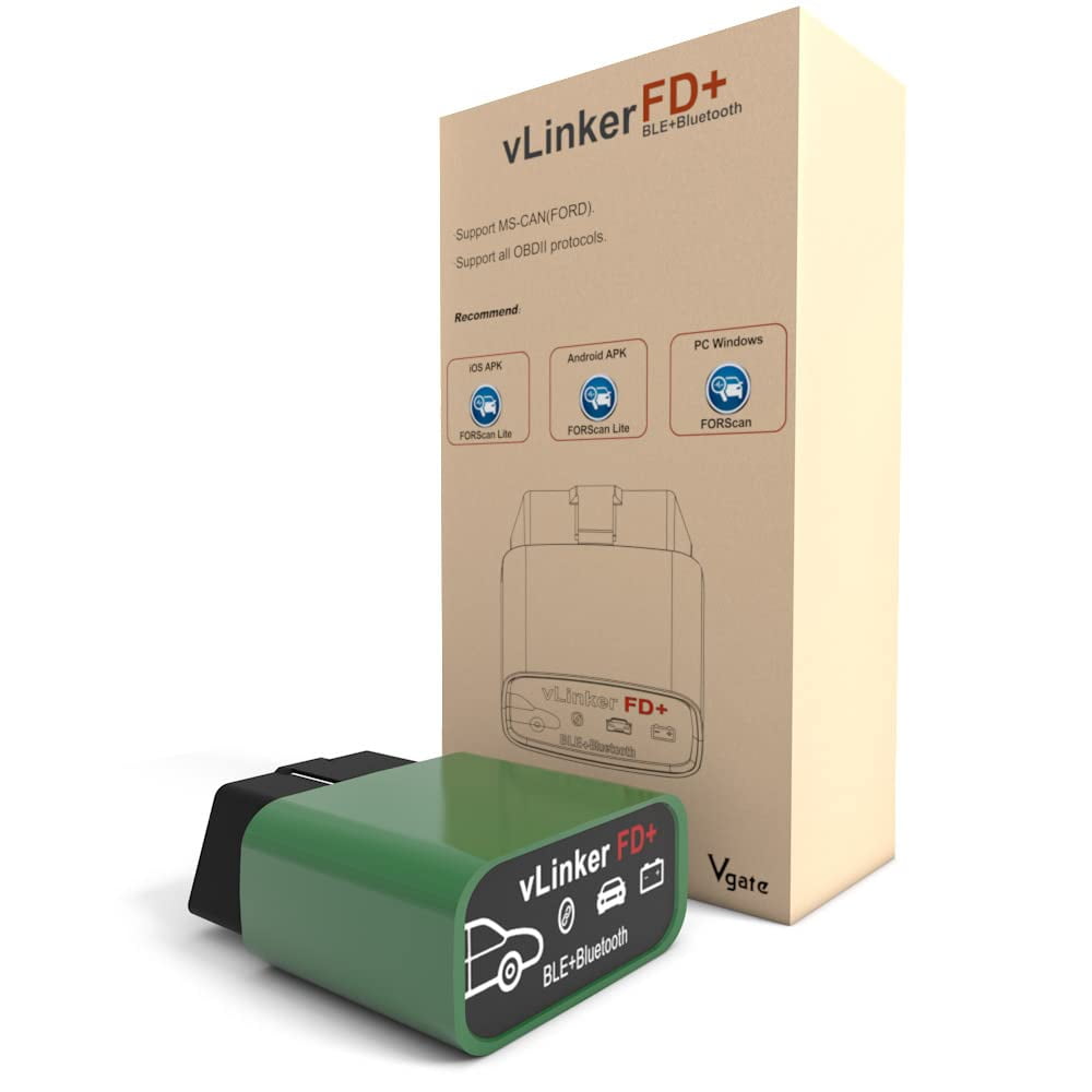 vgate vLinker FD Plus OBD2 Adapter Bluetooth BLE Scanner for FORScan, Work with iPhone, Android ...