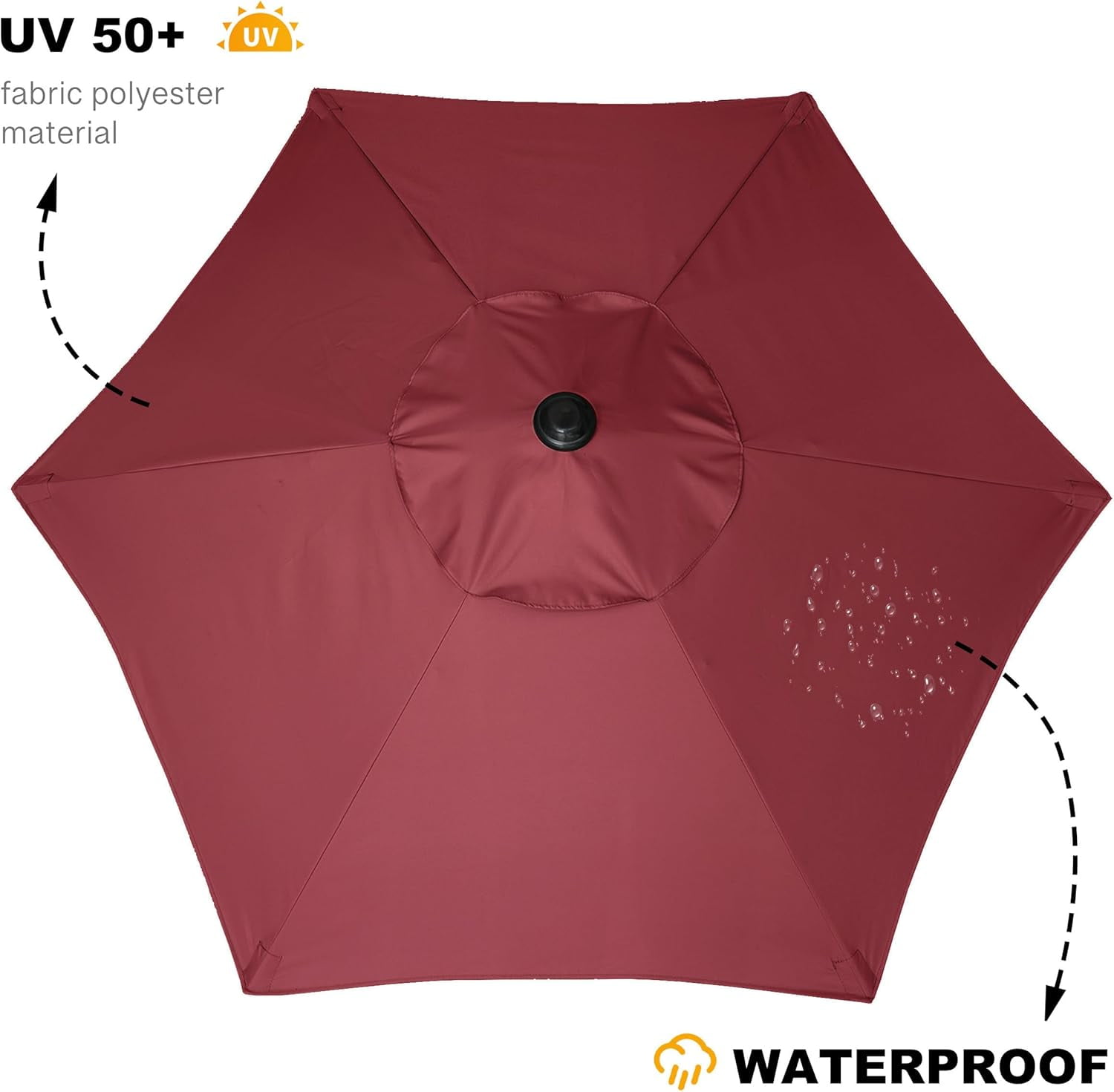 vguohnipo 5.8ft Table with Push Button Tilt UPF50+ Premium Steel Pole ...