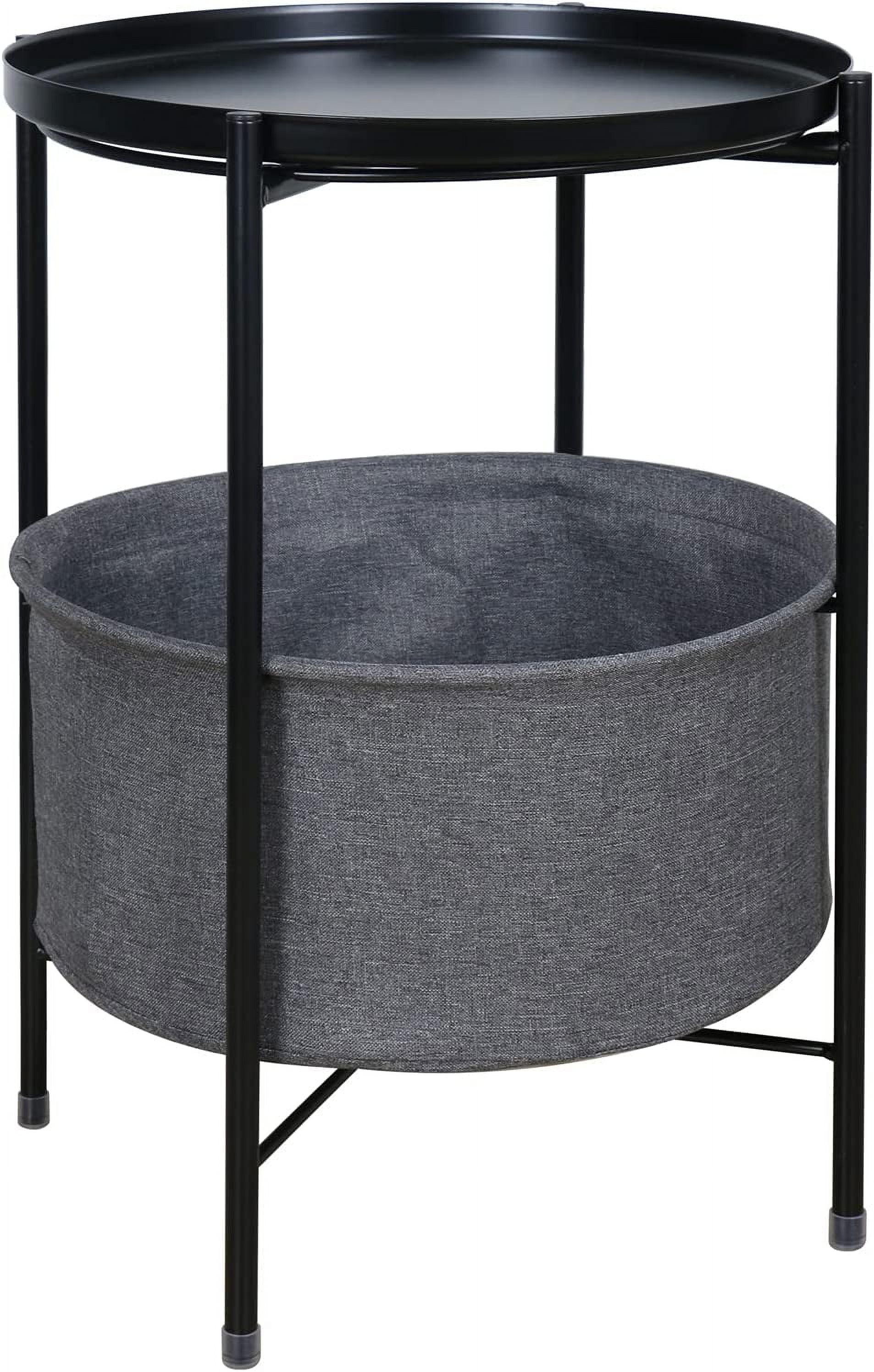 vhgbiodxl 24" Nursery Round End Side Table with Fabric Storage Small ...