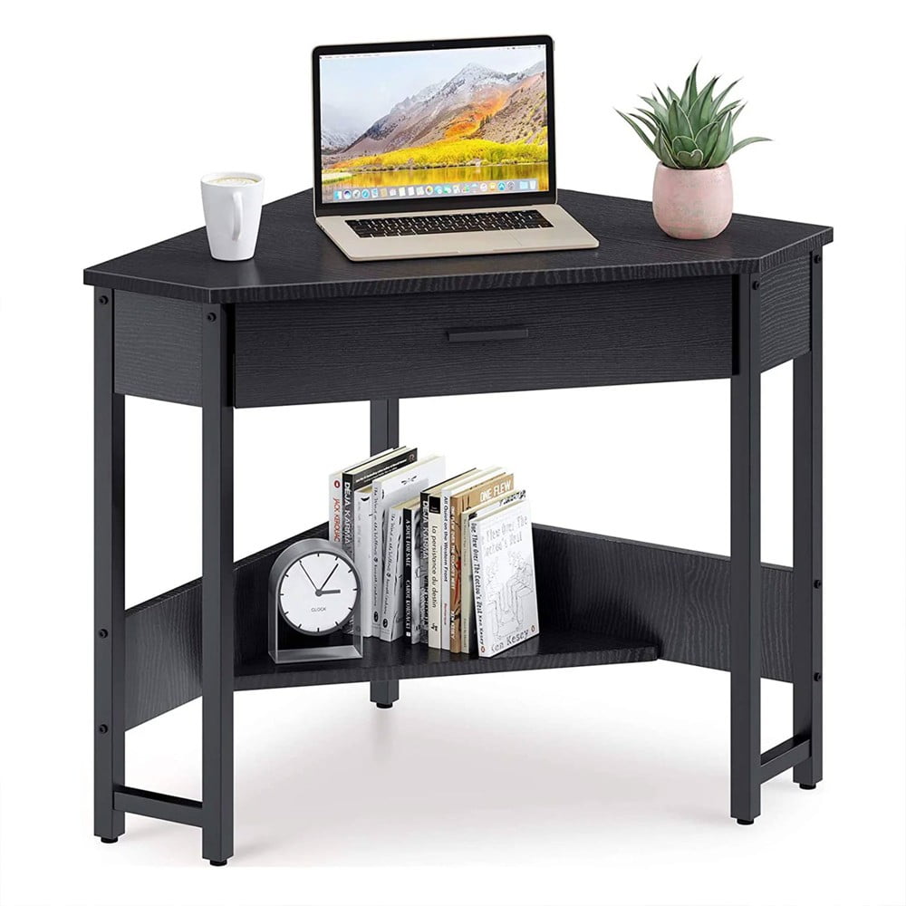 vhibuom Modern Triangle Corner Fit Computer Workstation with Large ...