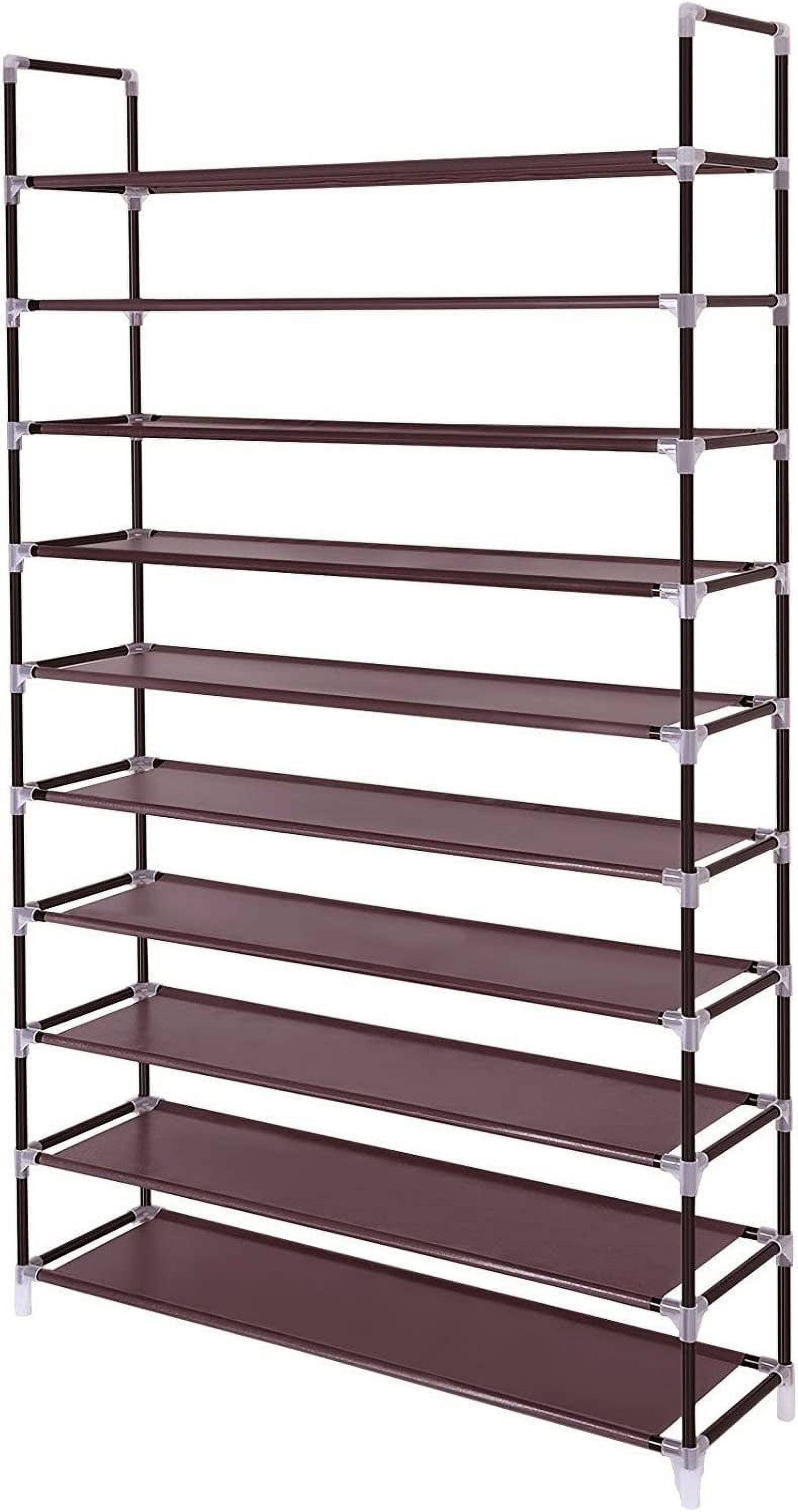 vhibuon 10 Tiers Shoe Rack 50 Pairs Non-Woven Fabric Shoe Organizer ...