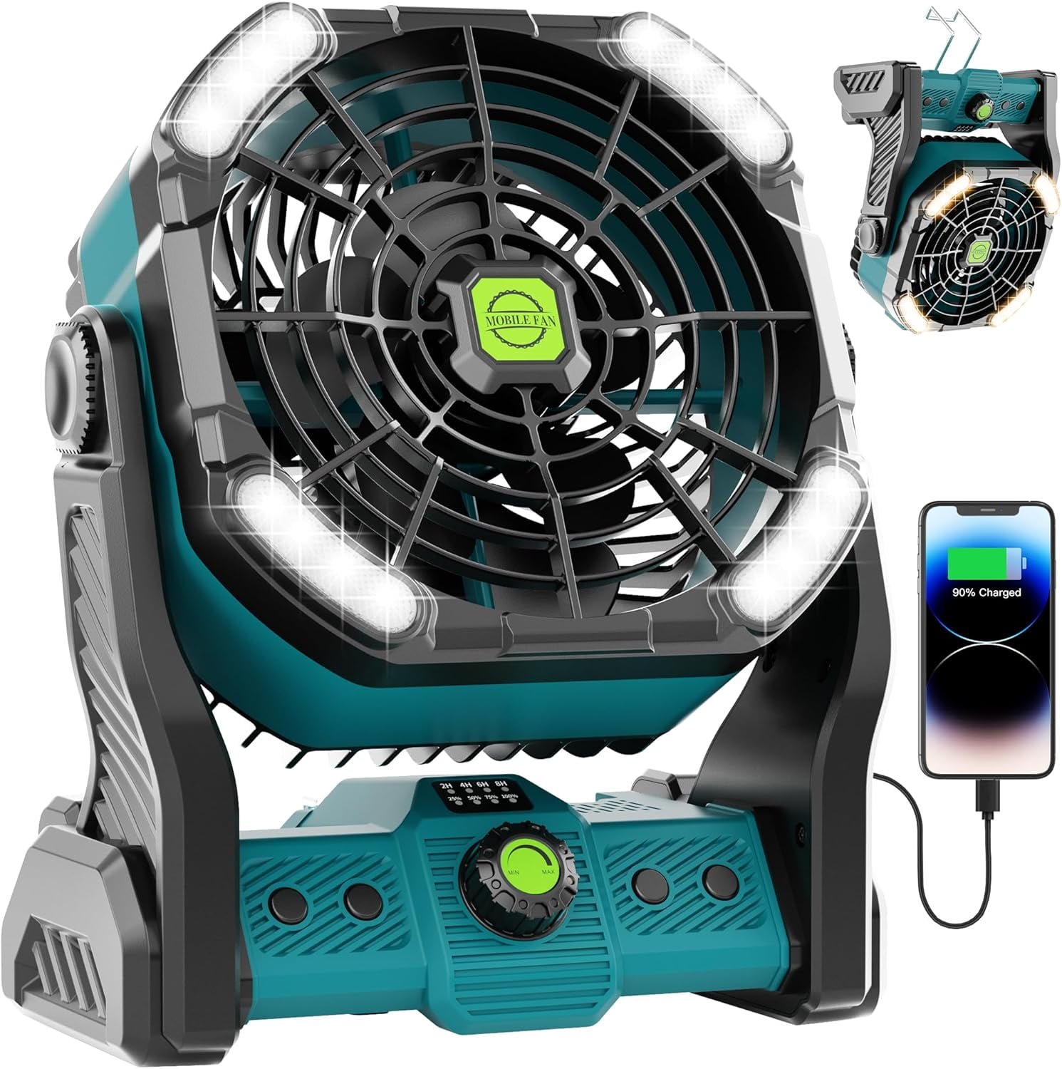 vhibuon 20000mAh Portable Camping Fan Rechargeable Portable fans for ...
