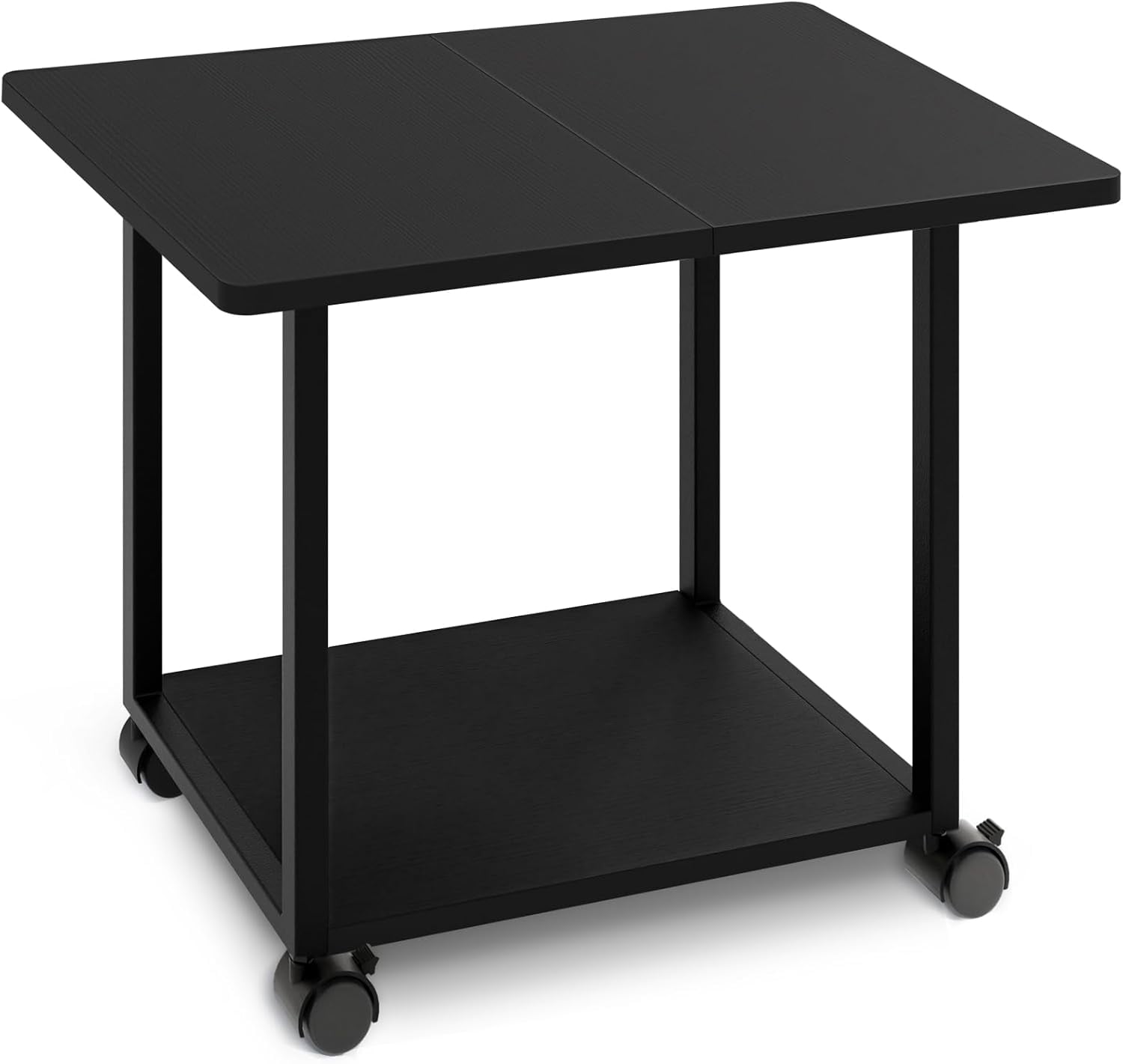 vhibuon 22"x15.75" Large Under Desk Printer Stand with Storage Shelf 2 ...