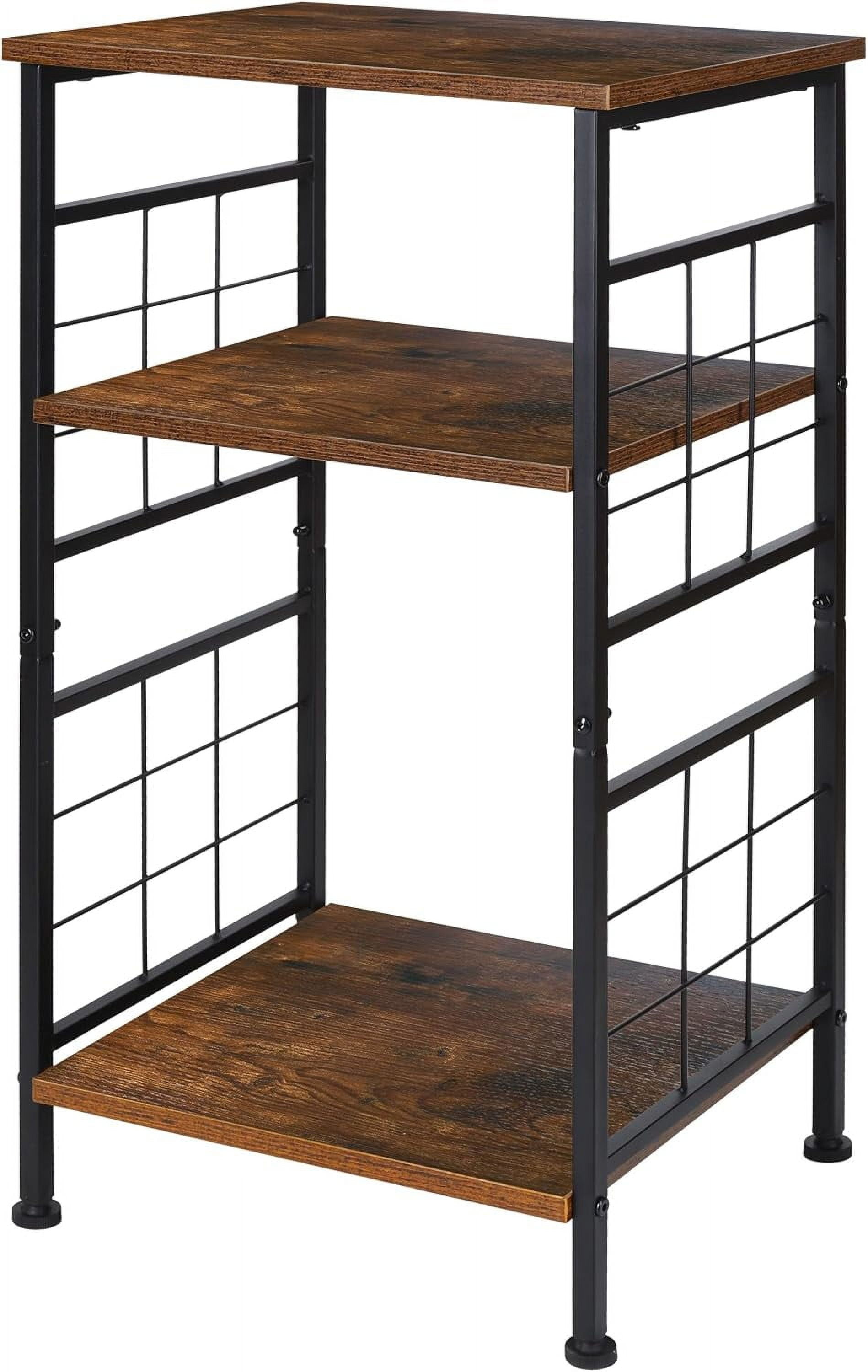 vhibuon 3-Tier Tall End Table Narrow Night Stand with #-Design Sturdy ...