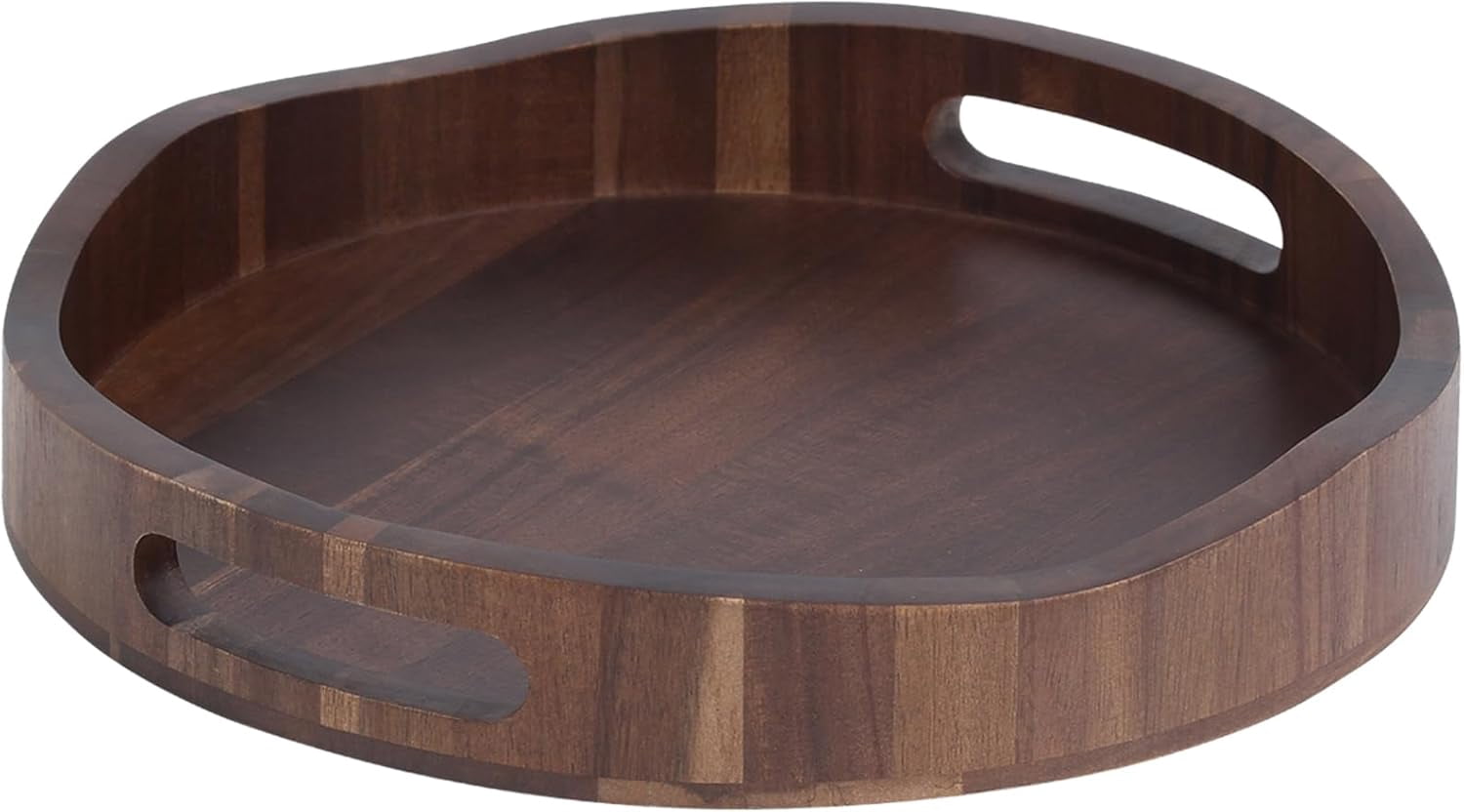 vhibuon Acacia Wood Serving Tray with Handles 16.5x12.6inch Perfect for ...