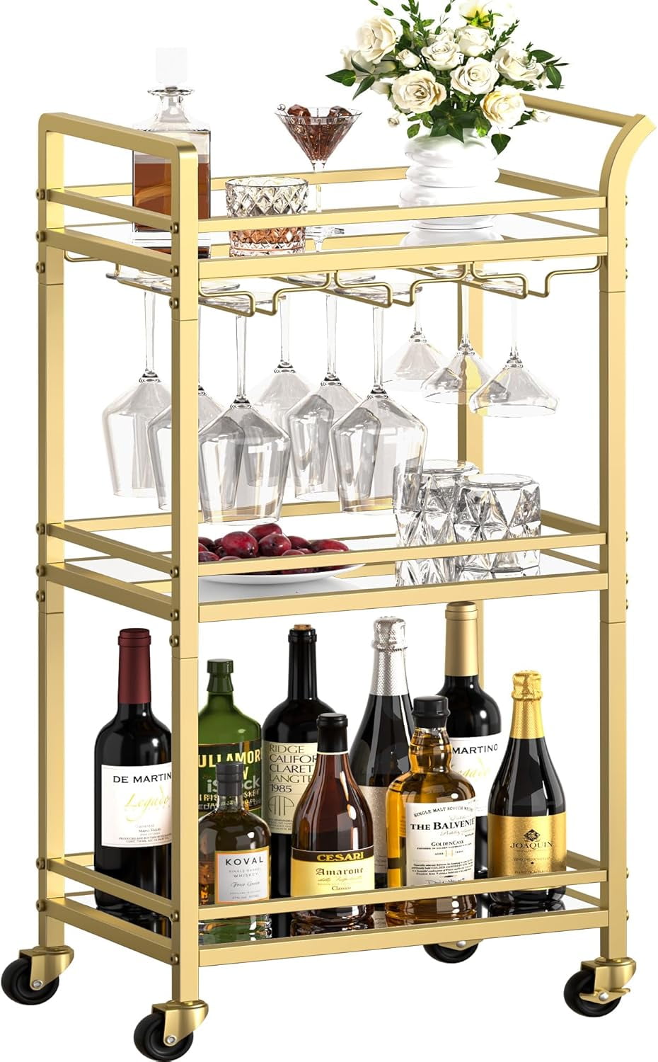 vhibuon Bar Cart Serving Cart for Microwave Cart Drink Cart Mobile ...