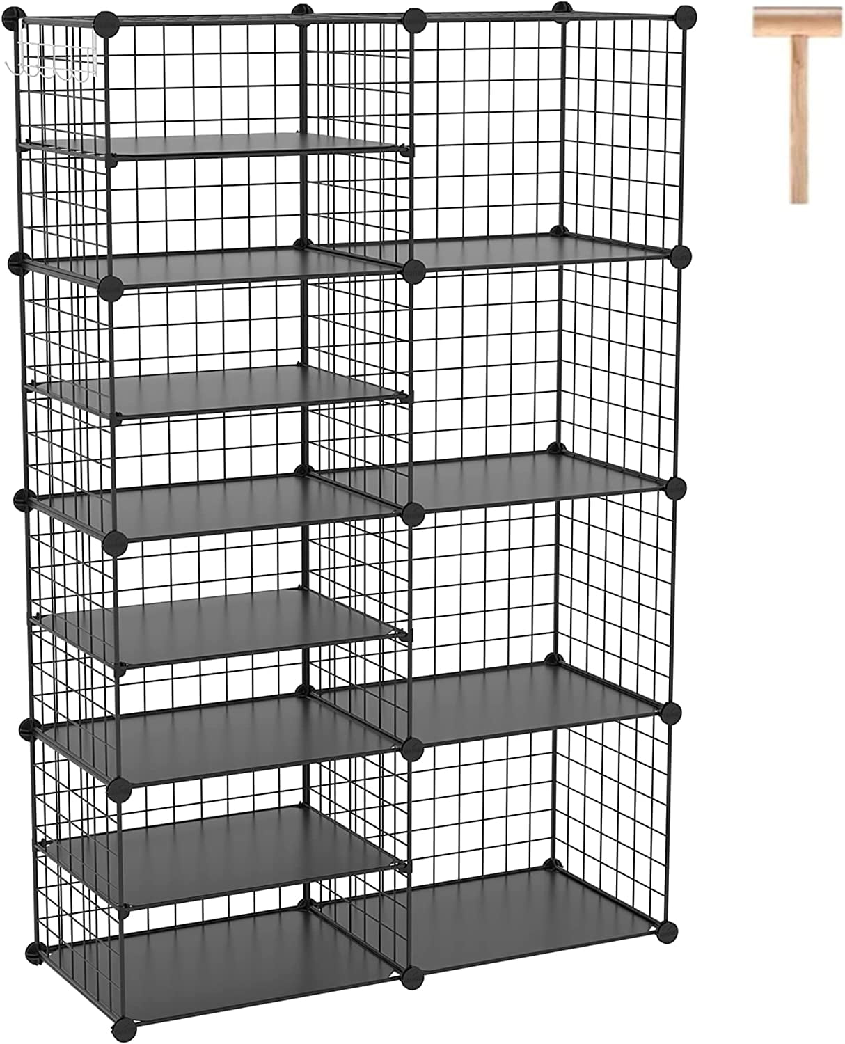 vhibuon C&AHOME Wire Cube Storage Unit Interlocking Metal Wire ...
