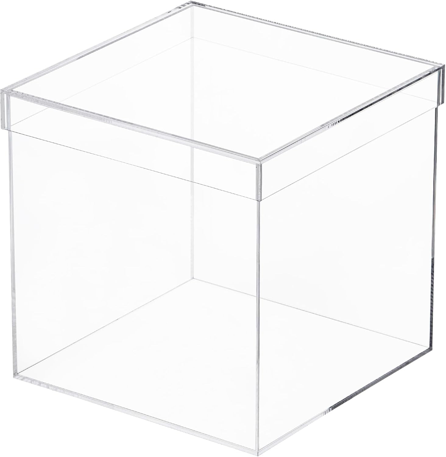 vhibuon Clear Square Acrylic Boxes Acrylic Cube Containers with Lid ...