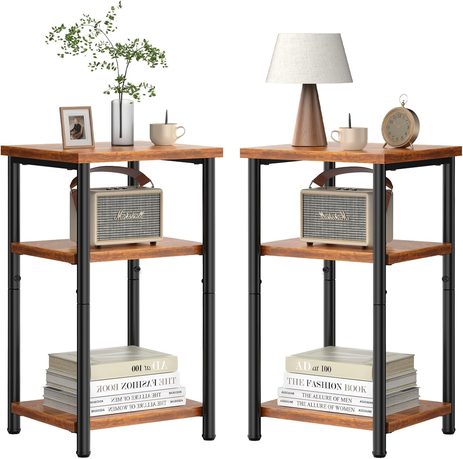 vhibuon End Table 3 Tier Side Sofa Tables for Small Space Storage Shelf ...