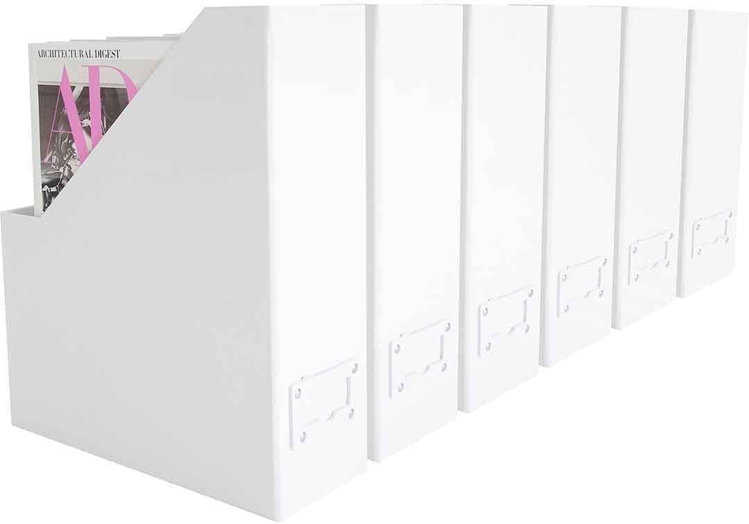 dxynlzq Foldable Magazine File Holder with Leather Label Holders \u2013 ...