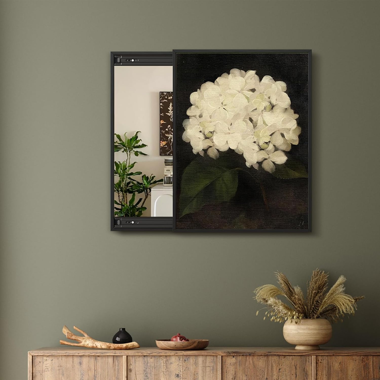vhibuon Hidden Wall Mounted Mirror Plastic Steel Frame Wall Mirror ...