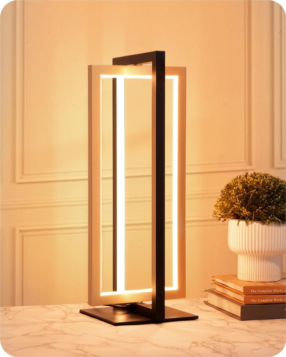 vhibuon LED Table Lamp 3 Color Temperatures Bedside Lamp (3000K 4500K ...