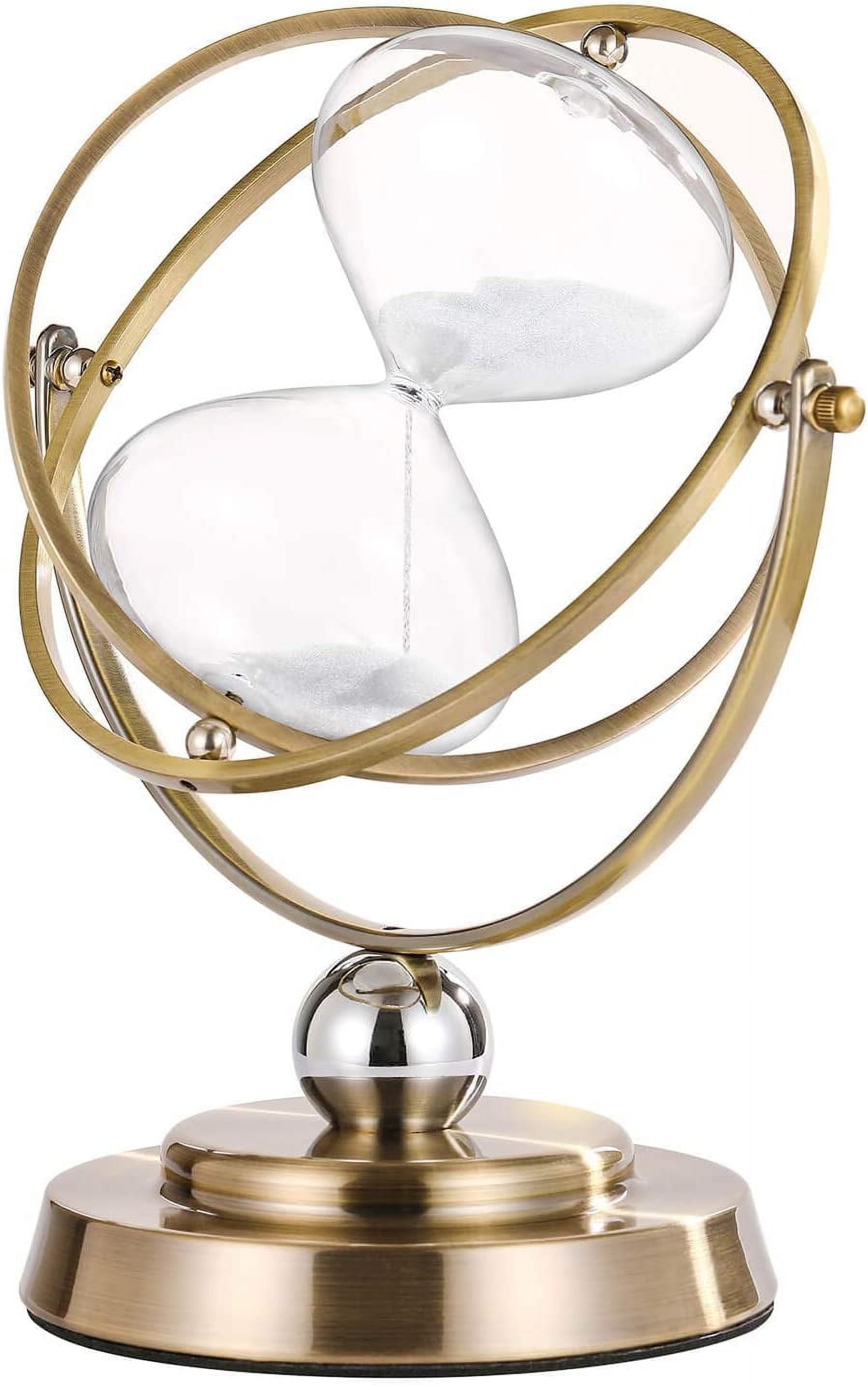 vhibuon Large Brass Hourglass Timer 60 Minutes Antique Rotating Black ...