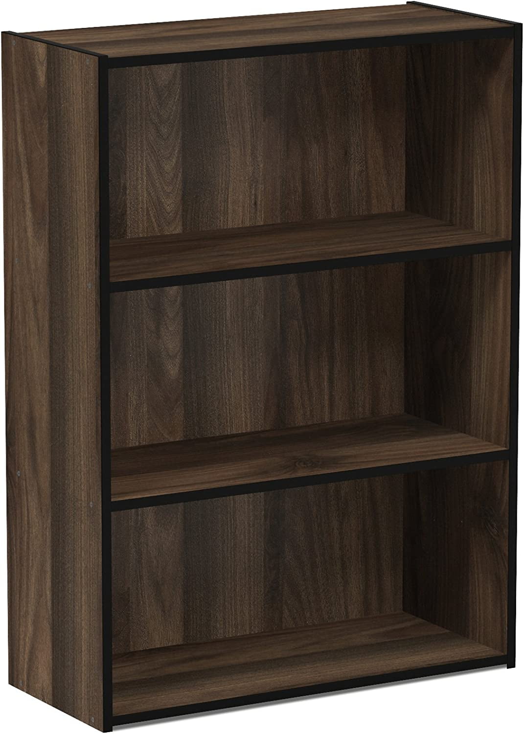 vhibuon Pasir 3-Tier Open Shelf Bookcase Espresso - Walmart.com