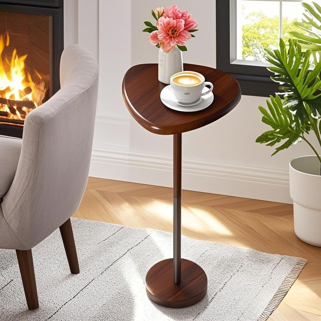 vhibuon Pedestal Side Table Small Drink Table Martini Cocktail Table ...