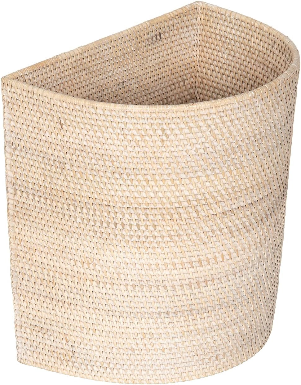 vhibuon Rattan Laguna Half-Moon Waste Basket Trash Can \u2013 Laundry ...