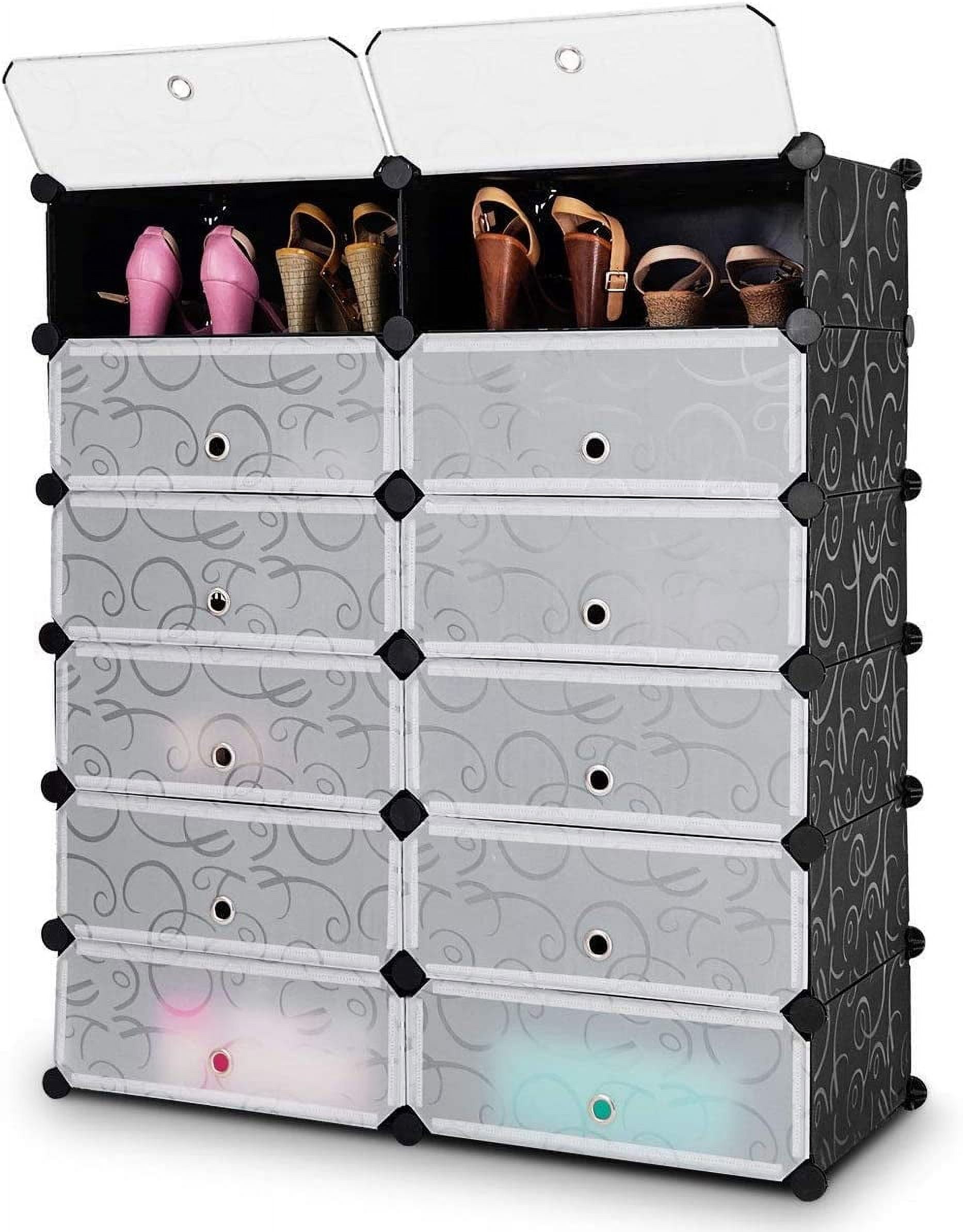 dxynlzq Toolsempire 6-Tier Shoe Rack Organizer Cabinet 24 Pairs Plastic ...
