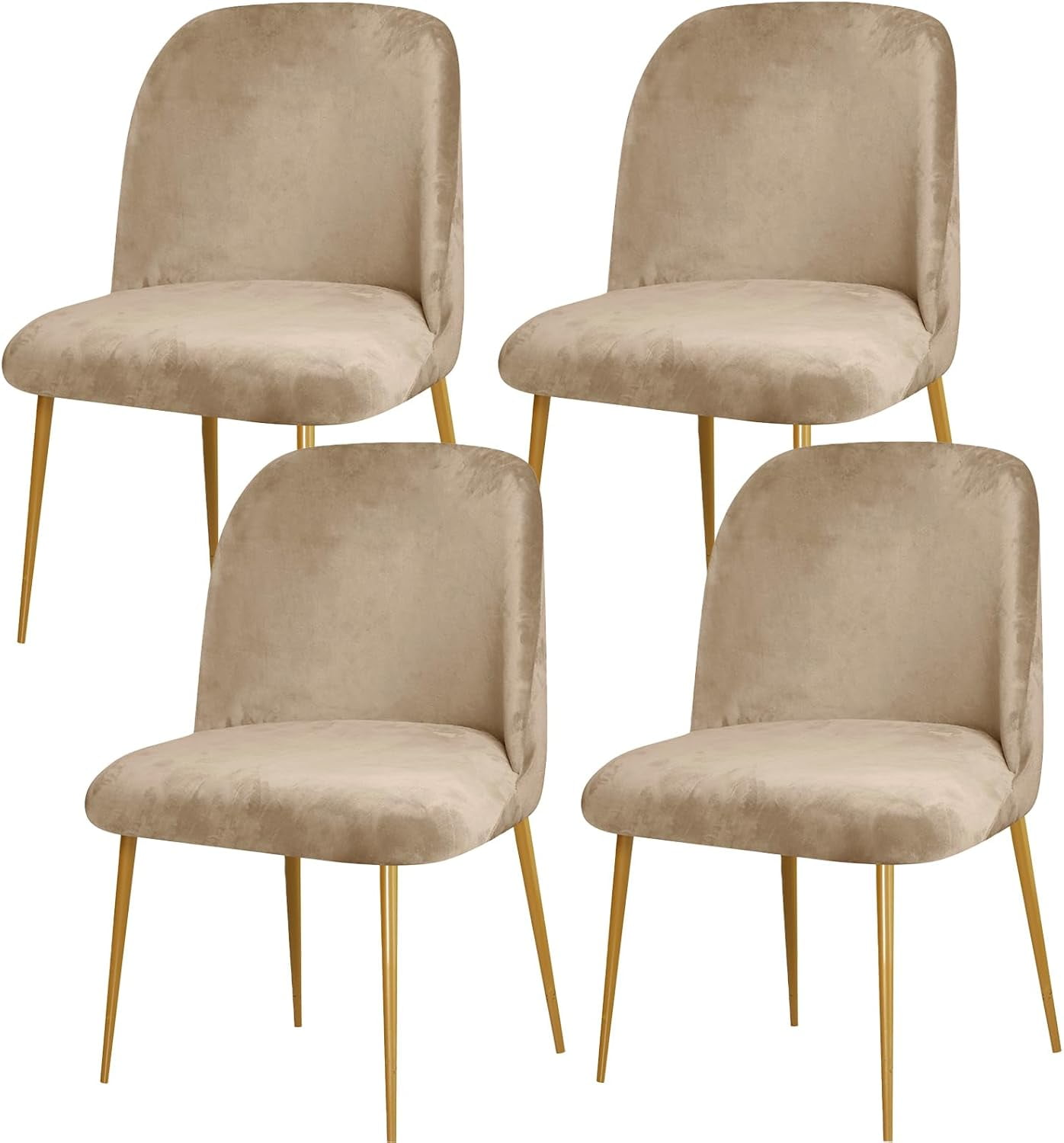 vhibuon Velvet Curved Back Chair Covers for Dining Room Mid Century ...