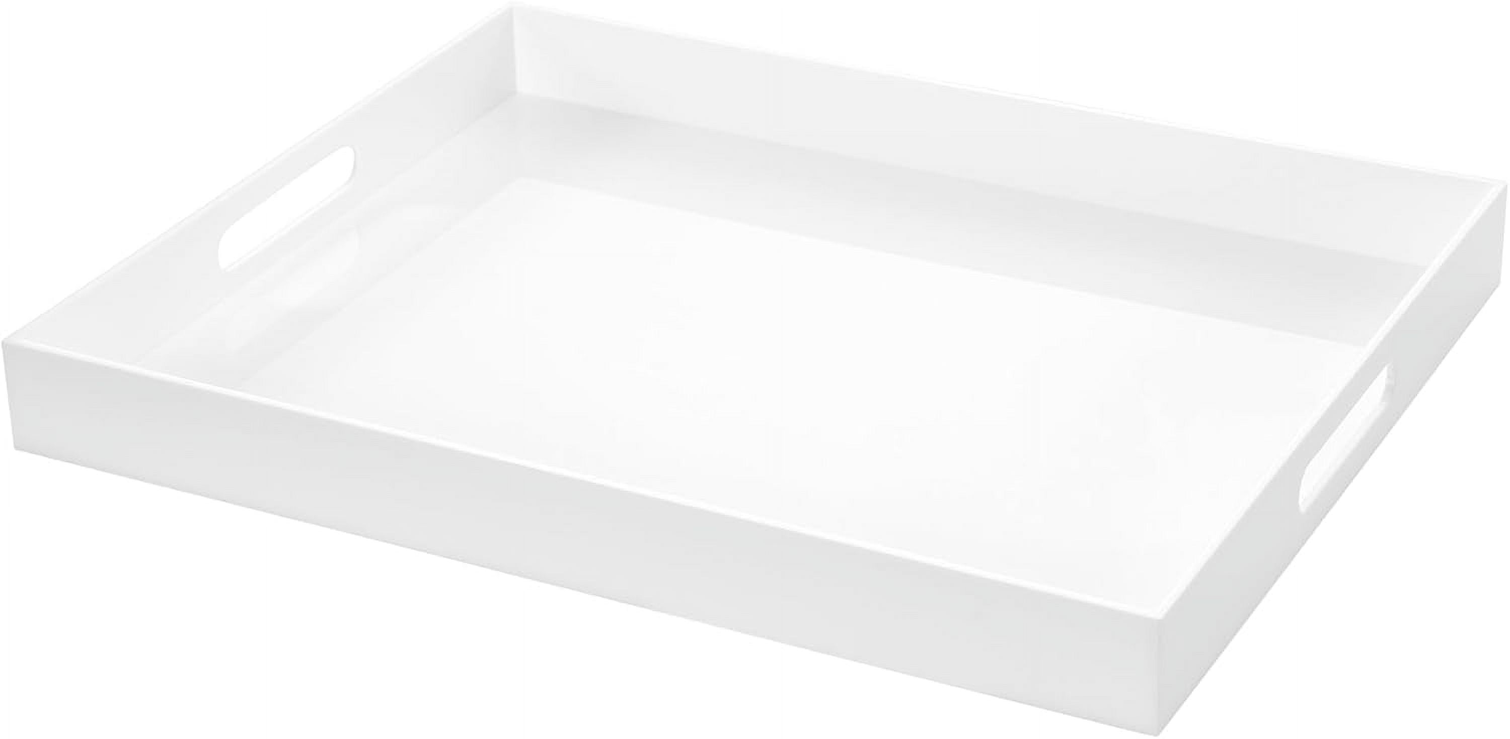 vhibuon White Rectangular 16x20 Inches Acrylic Ottoman Tray Decorative ...
