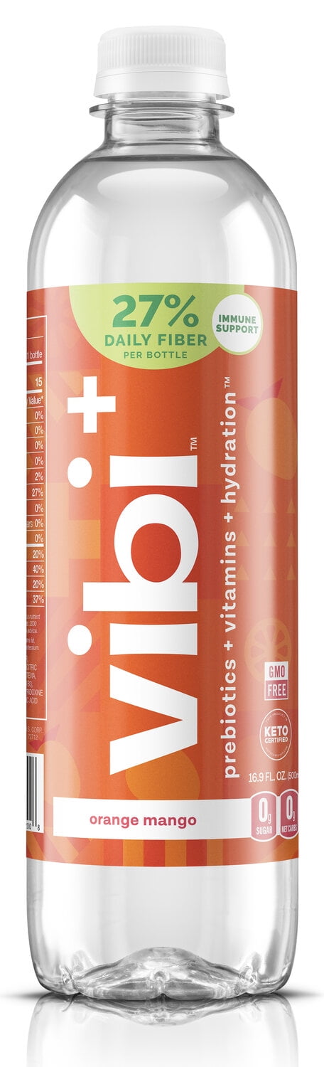 vibi+ Prebiotic Water with 8g Fiber, Orange Mango, 16.9 fl oz - Walmart.com