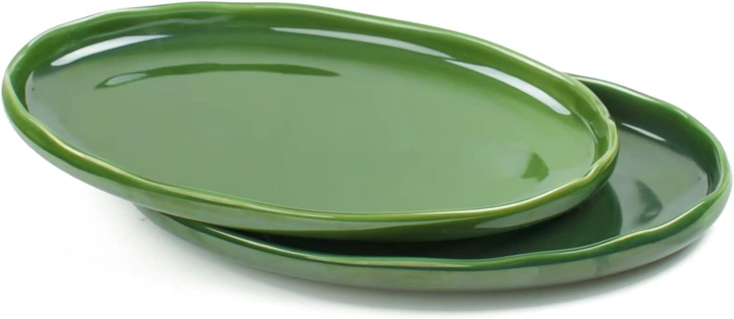 vicrays Ceramic Serving Platter Tray - Extra Large Oval 14.5 Inch ...