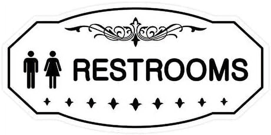victorian unisex restroom sign (white) - small - Walmart.com