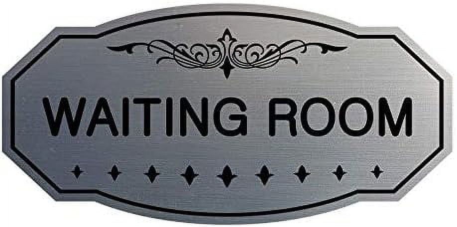 victorian waiting room sign (brushed silver) - small - Walmart.com