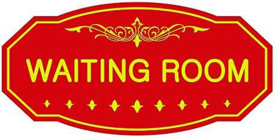 victorian waiting room sign (red/yellow) - medium - Walmart.com