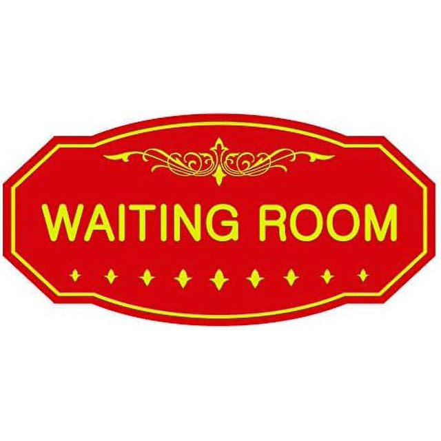 victorian waiting room sign (red/yellow) - medium - Walmart.com