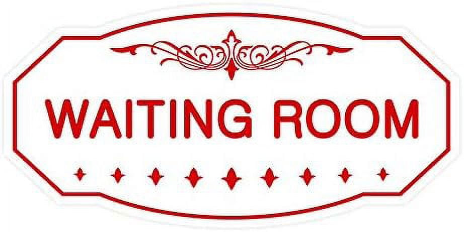 victorian waiting room sign (white/red) - large - Walmart.com