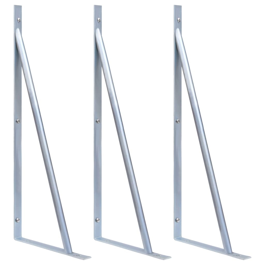 vidaXL 2/3x Support Brackets for Fence Post Barrier Gate Galvanized ...