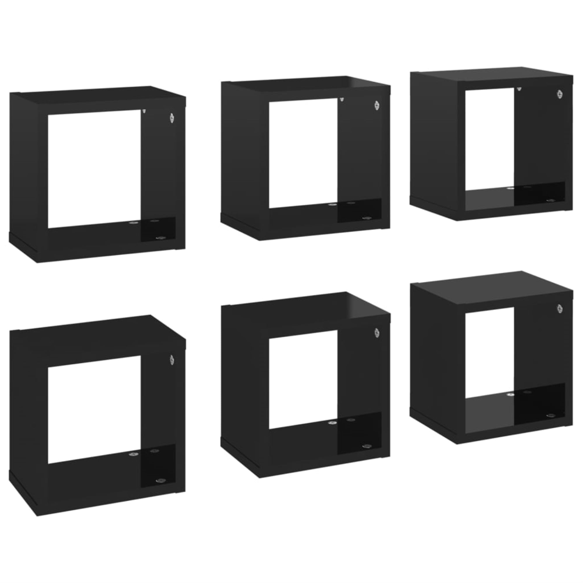 vidaXL 2/4/6x Wall Cube Shelves Engineered Wood Wall Unit Multi Colors ...