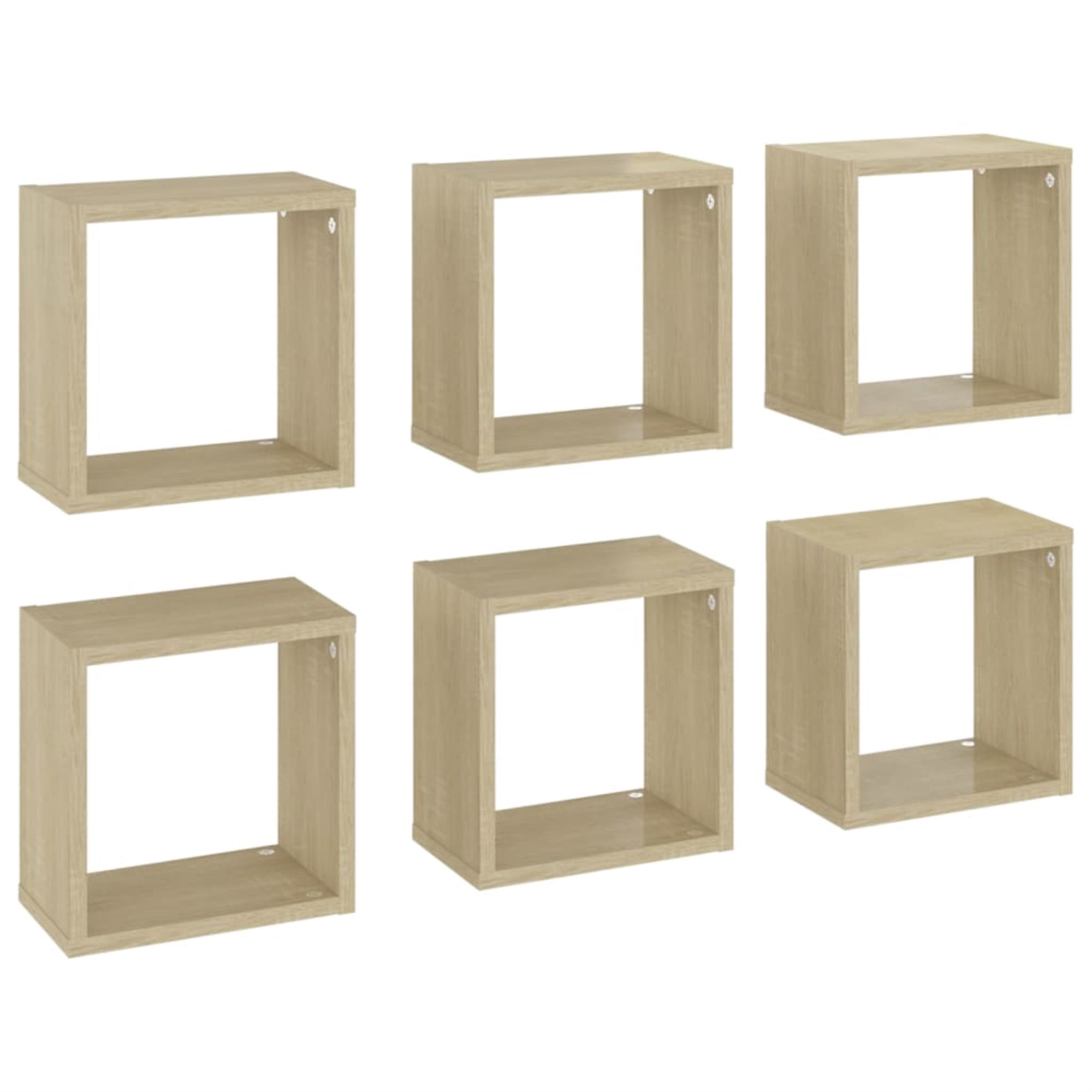 vidaXL 2/4/6x Wall Cube Shelves Engineered Wood Wall Unit Multi Colors ...