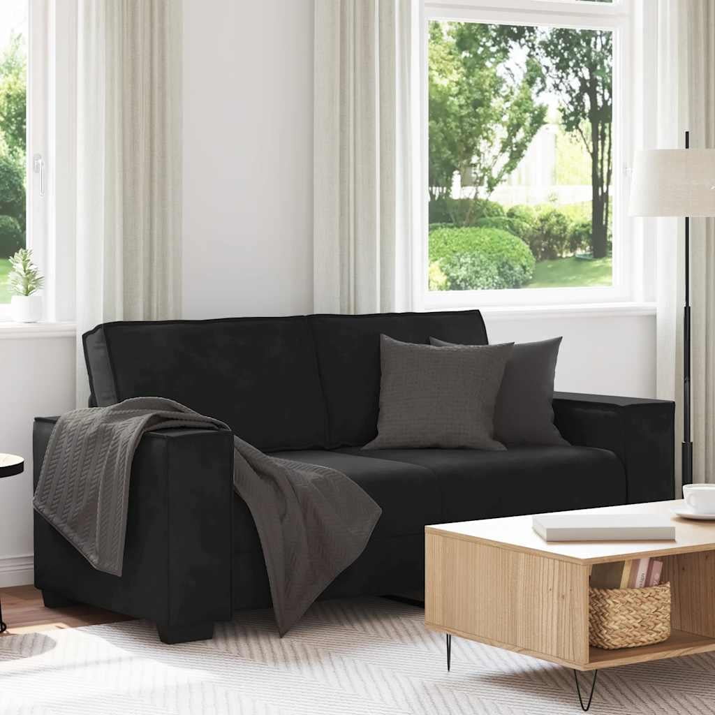 vidaXL 2-Seater Sofa Black 55.1" Velvet - Walmart.com