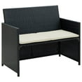 vidaXL, 2 Seater Sofa Couch, with Cushions, Patio Wicker Love Seat ...