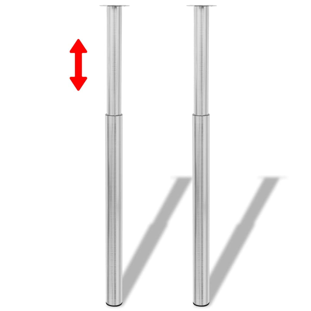 vidaXL 2 Telescopic Table Legs Brushed Nickel 28"-43.3" - Walmart.com
