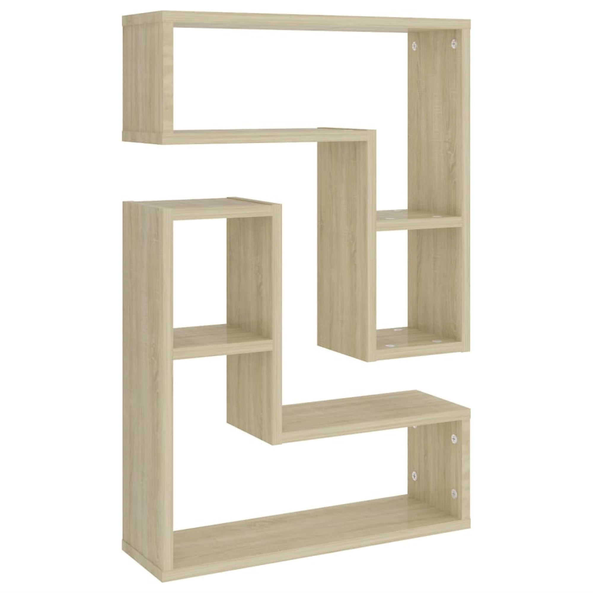 vidaXL 2x Wall Shelves Engineered Wood Display Shelf Furniture Multi ...