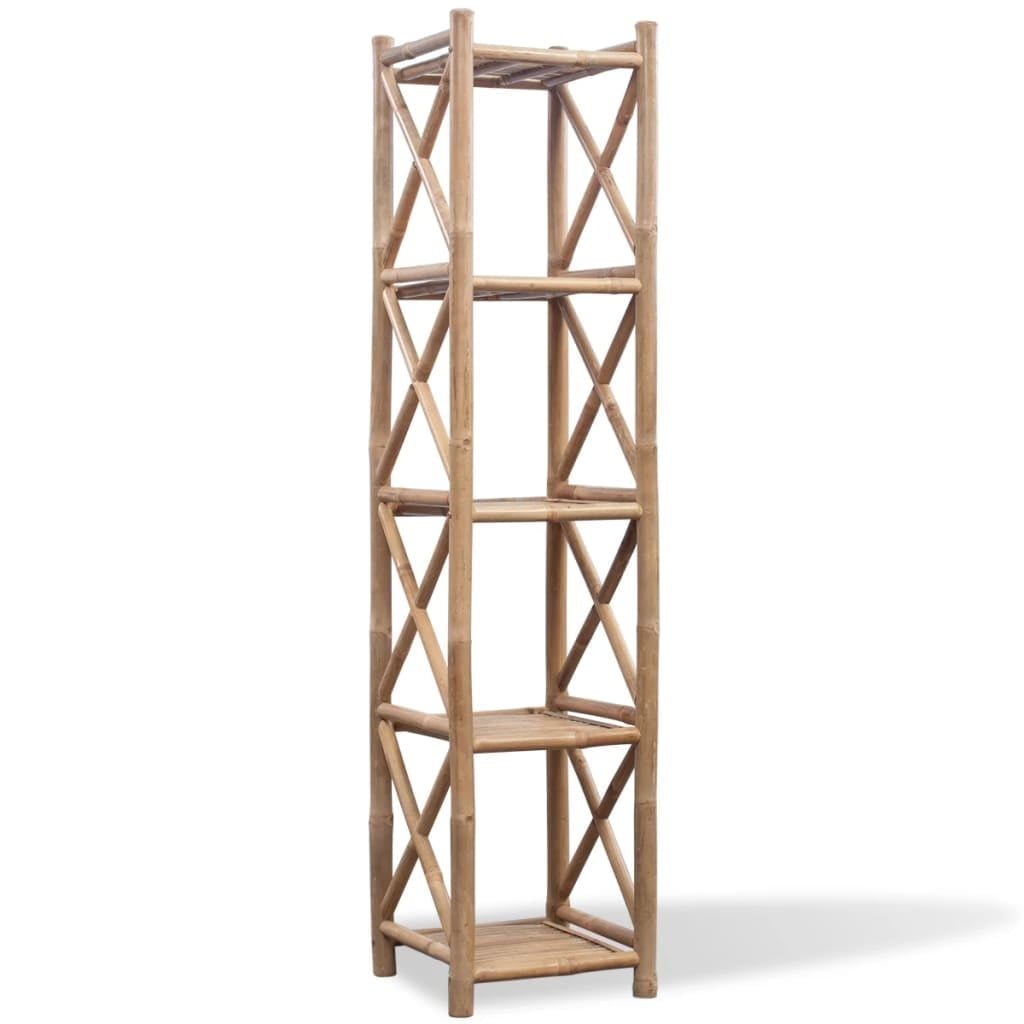 vidaXL 3/4/5-Tier Square Bamboo Shelf Display Shelving Rack Stand ...