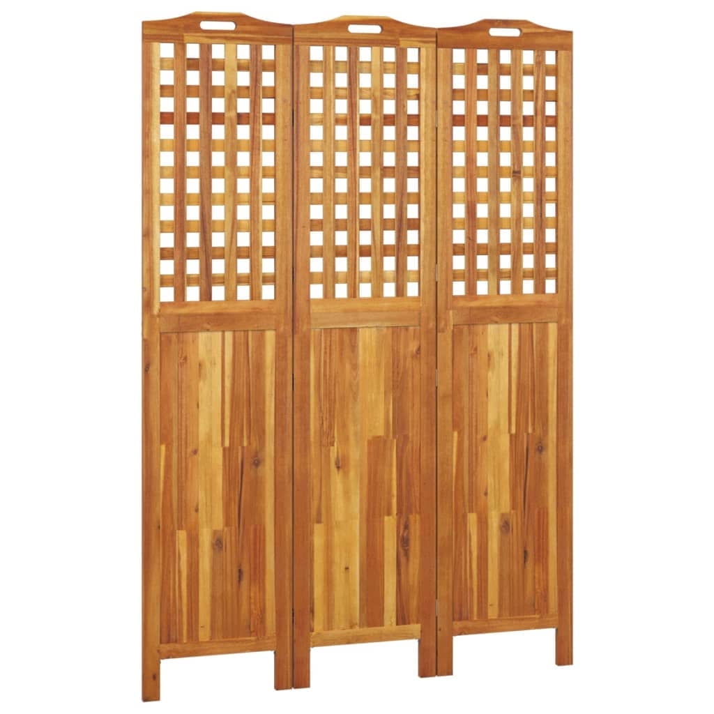 vidaXL 3 Panel Room Divider Privacy Room Divider Screen Solid Wood ...