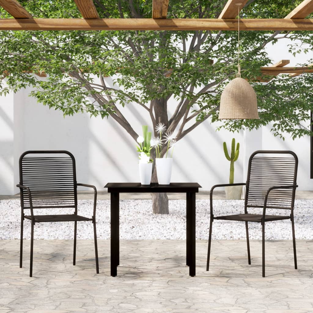 vidaXL 3 Piece Patio Dining Set Black, 3099137 - Walmart.com