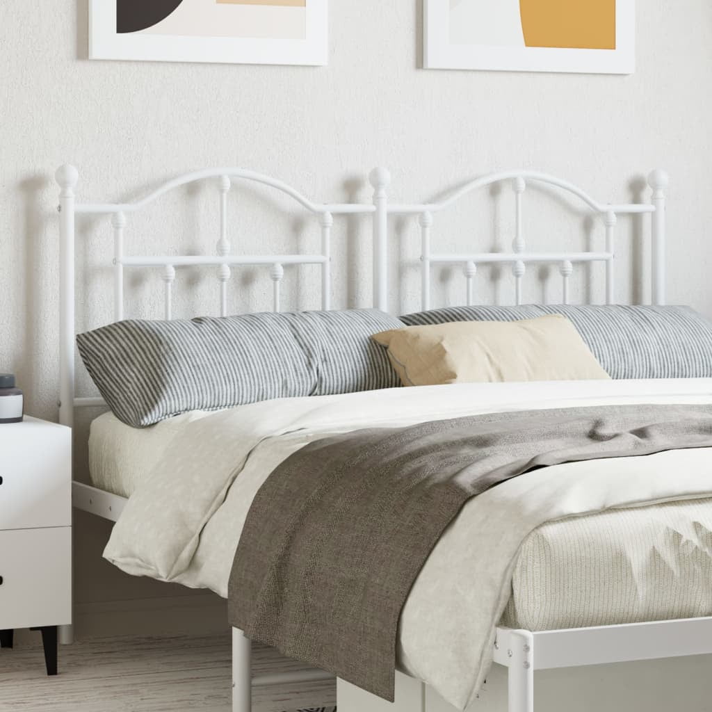 vidaXL 38.2 Inch White Metal Headboard, Queen Farmhouse Headboard Only ...