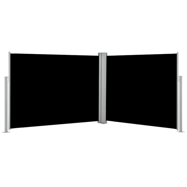vidaXL 393.7" x 55.1" Black Polyester with Steel Frame Retractable ...