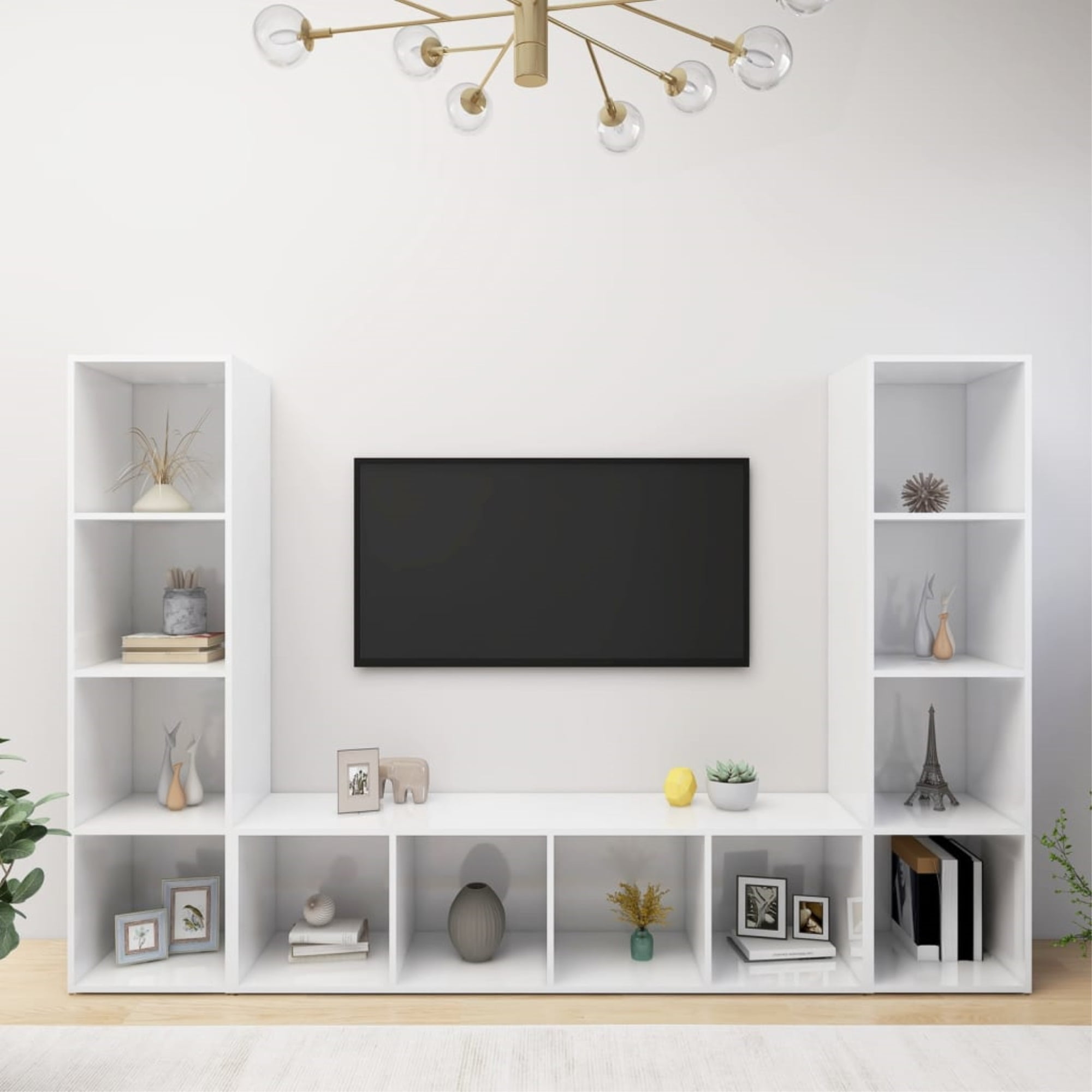 vidaXL 3x TV Cabinets Chipboard Stand Unit Stereo Home Furniture Multi ...