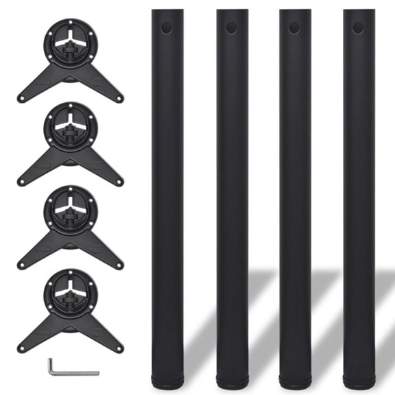 LTL Duraline Table Legs Folded Black Steel 16", Set of 4 - Walmart.com