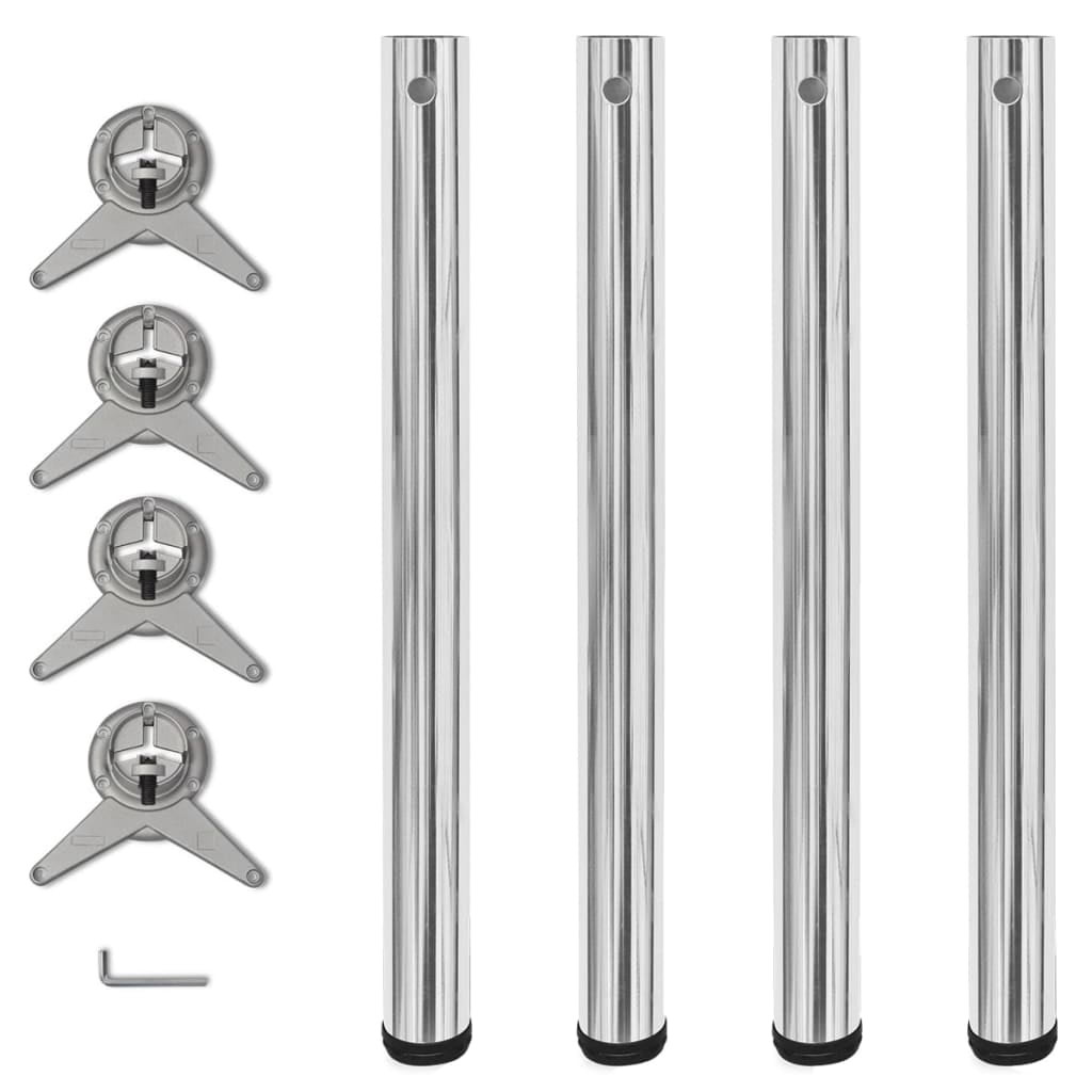 vidaXL 4 Height Adjustable Table Legs Chrome 28" - Walmart.com
