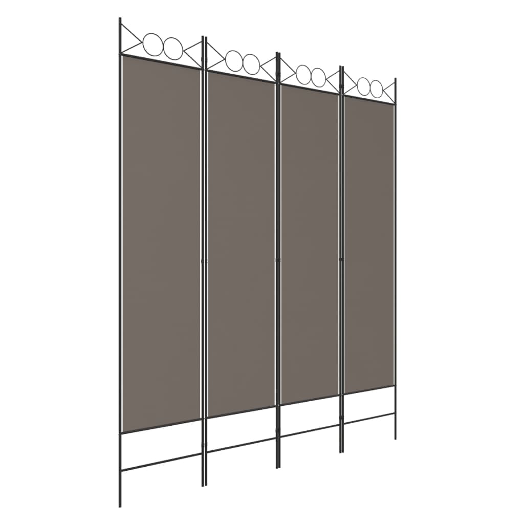 vidaXL 4-Panel Room Divider Anthracite 63"x78.7" Fabric - Walmart.com