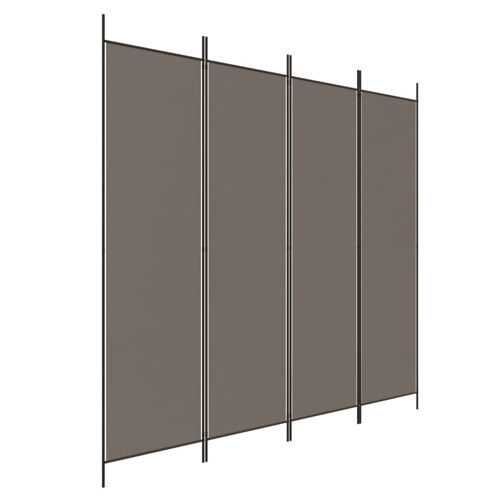 vidaXL 4-Panel Room Divider Anthracite 78.7"x86.6" Fabric - Walmart.com