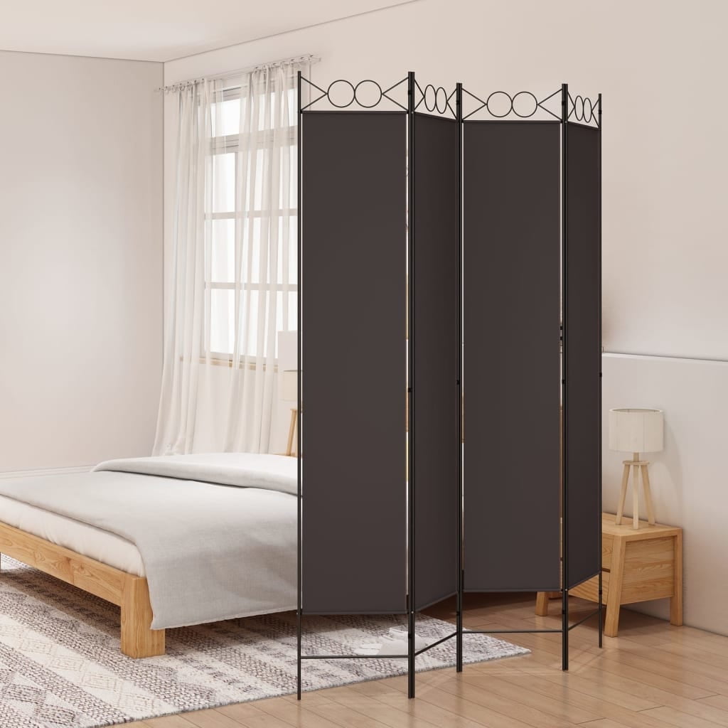 vidaXL 4-Panel Room Divider Brown 63"x86.6" Fabric - Walmart.com