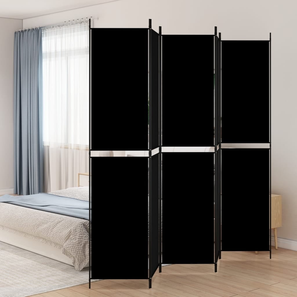 vidaXL 5-Panel Room Divider Black 98.4"x86.6" Fabric - Walmart.com