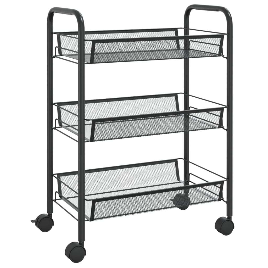 vidaXL 5-Tier Kitchen Trolley Black 18.1"x10.2"x41.3" Iron - Walmart.com